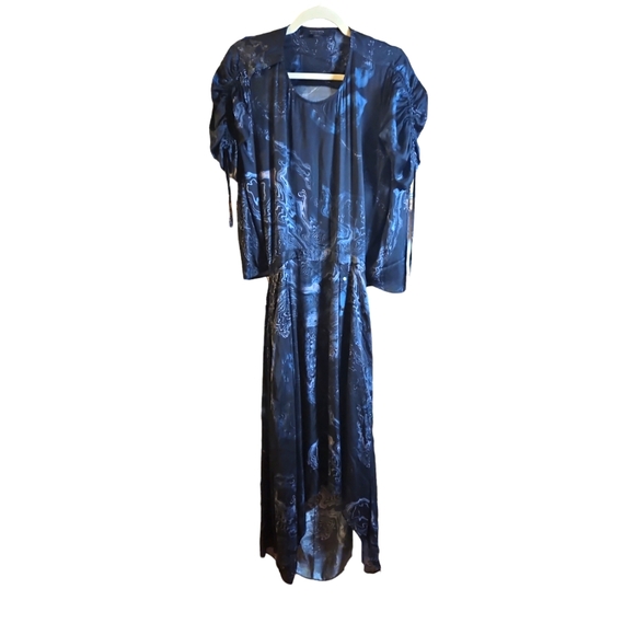 All Saints | Dresses | All Saints Short Sleeve Maxi Dress Abstract ...